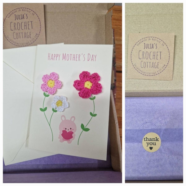 Custom Greetings Cards | Handmade Crochet Flowers | Choice of Colours ...