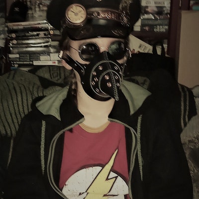 Steampunk Station Master Black Wool Military Hat With Monokel and ...