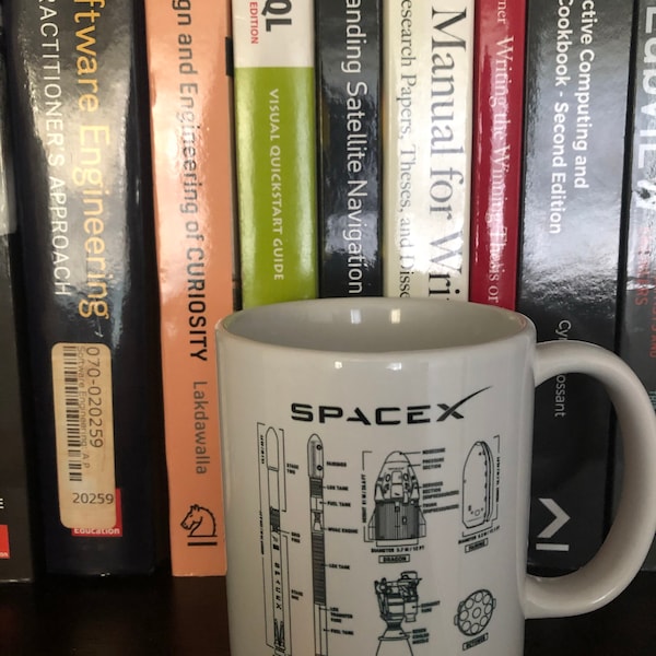 Falcon 9 Blueprint Mug 11oz Spacex Rocket Blueprint Mug Spacex Lover ...