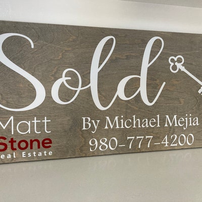 Personalized Real Estate Agent Sign, Custom Real Estate Sold Sign, Real ...