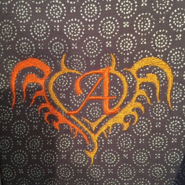 BUY 2, GET 1 FREE - Tribal Flaming Heart Machine Embroidery Design in 3 ...