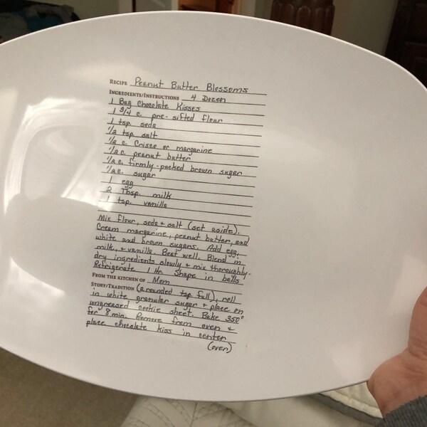 Custom Recipe Plate - Handwritten Recipe Platter - Recipe on Platter ...