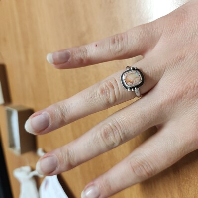 Saturn Silver and Gold Ring, Universe Ring, Circle Ring, Sterling ...