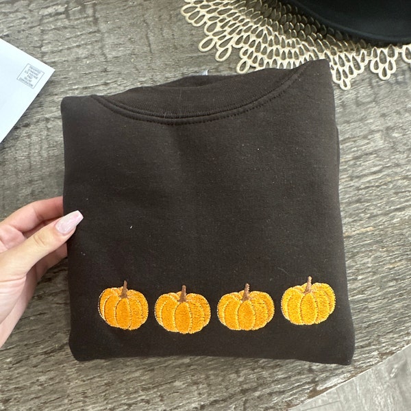 Embroidered Pumpkin Sweatshirt: Spooky Season Crewneck - Etsy