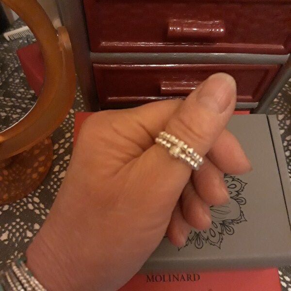 Sterling Silver Bead Ring, Stretch Ring , Silver Stretch Ring, Silver ...