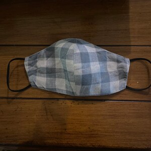 Linen Face Mask. Green Fabric Reusable Mask. Stonewashed Soft Anti Dust ...