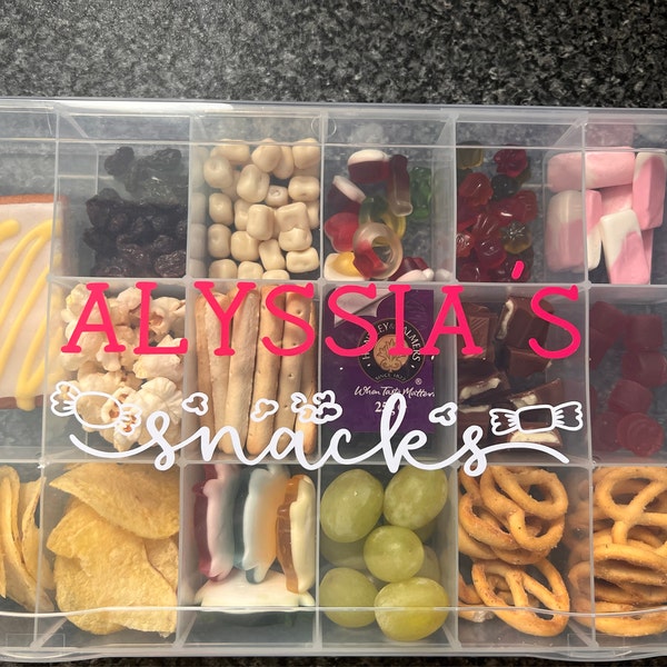 Personalised Travel Snacks Box | FOOD SAFE | Plane Snacks | Road Trip ...