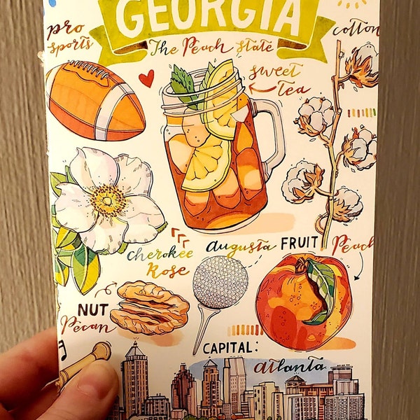 Georgia Notebook, the Peach State. - Etsy