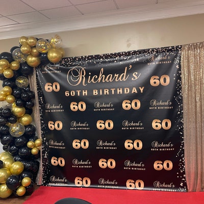 Step and Repeat Birthday Backdrop, Birthday Backdrop, 50th Birthday ...