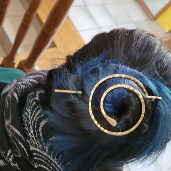 Spiral Bun Cage, Copper or Brass Hair Barrette, Personalized Size Bun ...