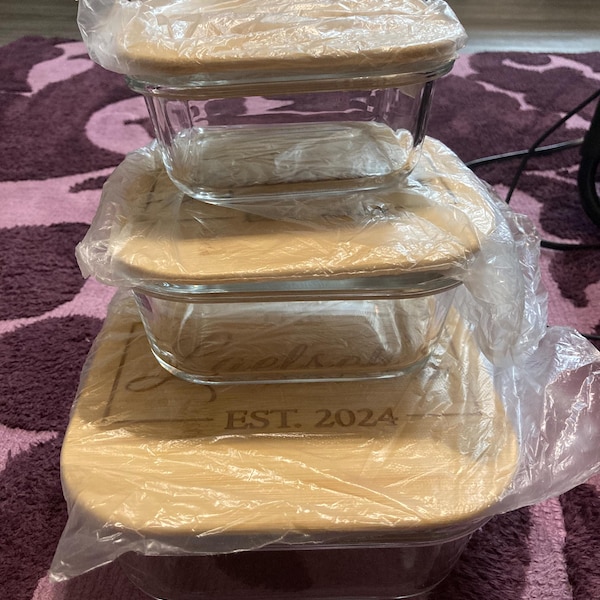 Personalized Glass Food Storage Containers: Bamboo Lids, Eco-friendly ...