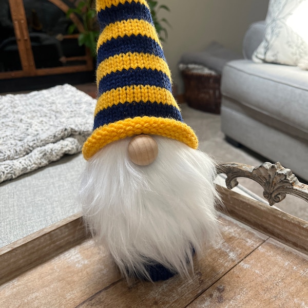 Maize N Blue Colors University of Michigan Team Fan Gnome Gift. Navy ...
