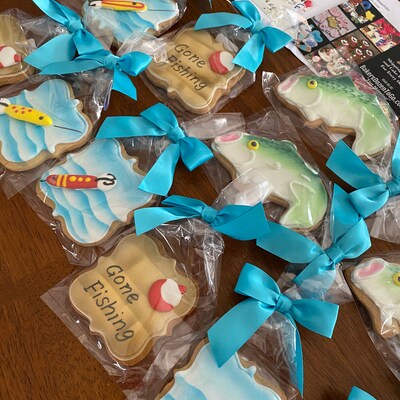 Bass Fishing Mix Cookies Set of 6 Crunchy Shortbread Cookies ...