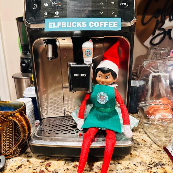 Elf Bucks Coffee Shop Display Prop, Doll Costume, Elf Clothes ...