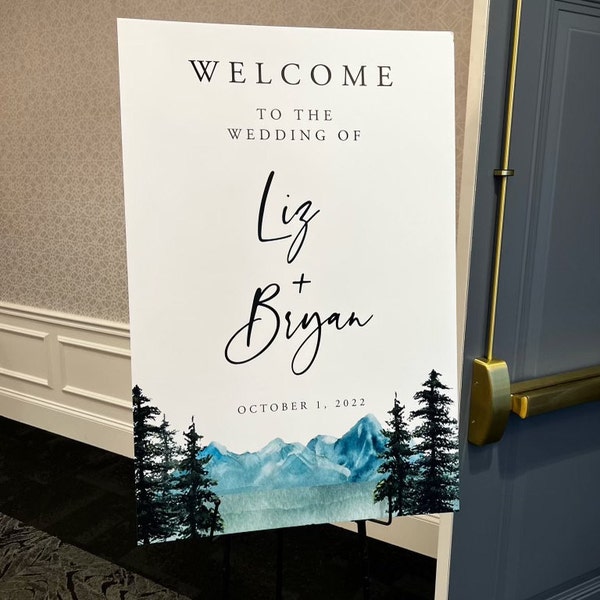 Mountain Welcome Sign, Lake, Printable Wedding Rustic Pine Mountain ...