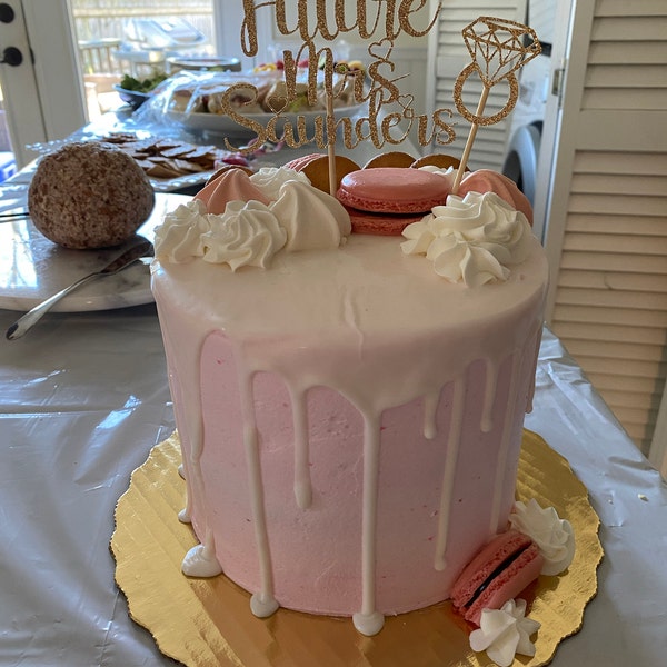 Rose Gold Bridal Shower Cake Topper | Personalized Bridal Shower ...