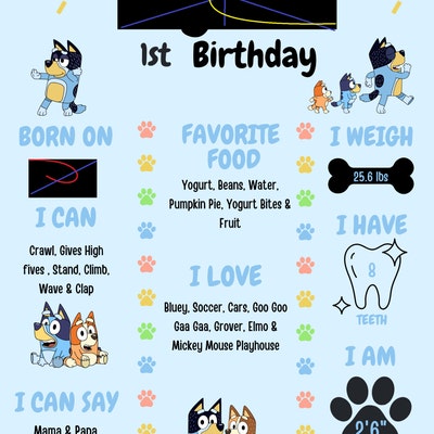 Bluey 1st Birthday Poster - Etsy