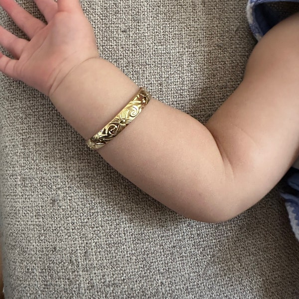 7mm Baby Bangle / Hamilton Hawaiian Heirloom Gold Plated Jewelry, Baby ...