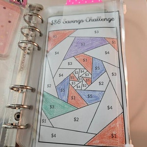 Bubble Numbers Savings Challenge Bundle, Money Saving Challenge A6 ...