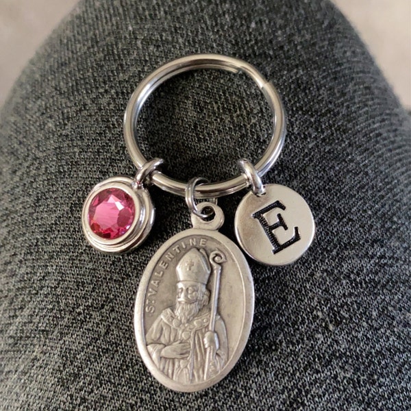 Choose Your Catholic Saint Keychain - Personalized Letter - Crystal ...