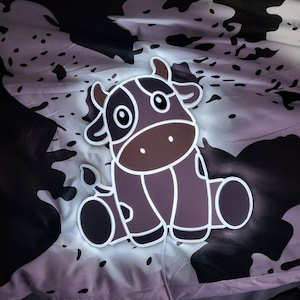 Cute Cow Light Sign, Cow Neon Like, Cow Night Light, Edge Lit LED, Cow ...