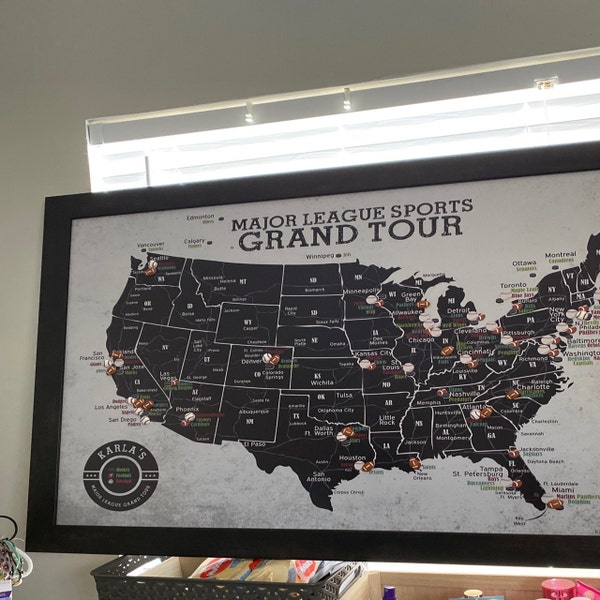 Grand Tour Stadium Map - Baseball + Football + Hockey Stadiums Across ...