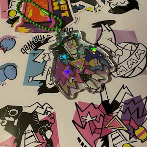 Spamton NEO Deltarune Holographic Keychain Acrylic and Epoxy Charm 2.5 ...