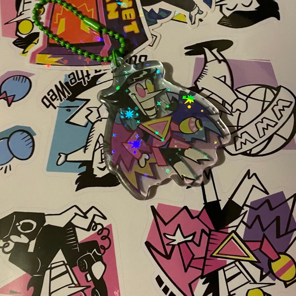 Spamton NEO Deltarune Holographic Keychain - Acrylic and Epoxy Charm 2. ...