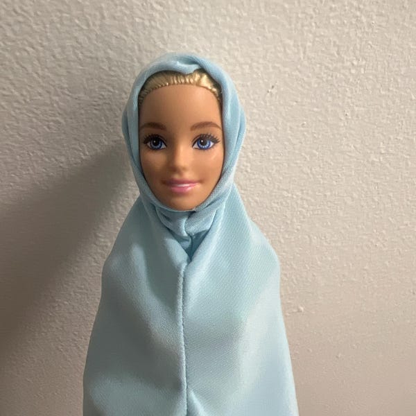 White Hijab Abaya Ihram Burqa Niqab Hajj Doll Outfit--comes With Prayer ...