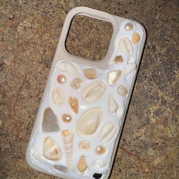 Shades of Brown: Handmade Shell Cell Phone Case/ Seashell Cell Phone ...