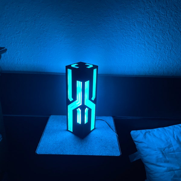 Cyber Futuristic Night Lamp | Neon Inclined Lines | Sci-fi Contemporary ...