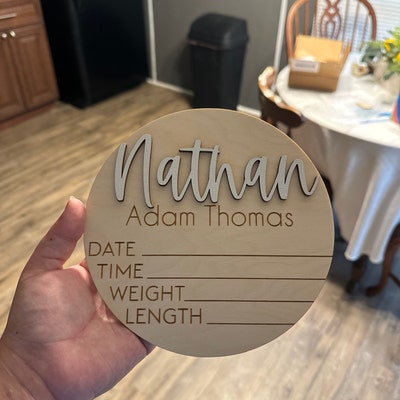 Baby Announcement Sign With Birth Stats Footprint Sign for Newborn Baby ...