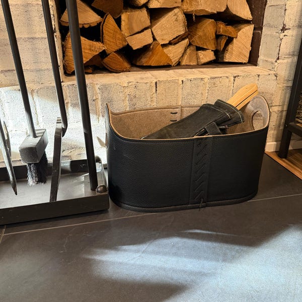 Modern Log Basket for Fireplace/ Firewood Basket/ Strong Storage Basket ...