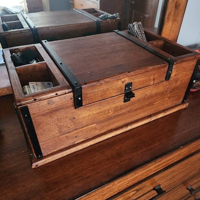 Secret Compartment Box , Antique Wood Box Handmade in Italy , Hidden ...