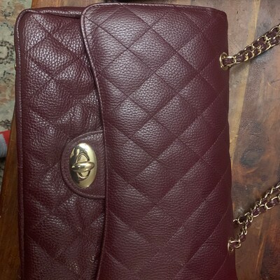 Classic Style XL DIAMONDS Genuine Leather Shoulder Bag, Quilted Elegant ...