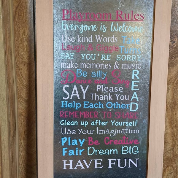 Cut File - Playroom Rules Farmhouse SVG, Png, Jpeg, Dxf, Sublimation ...