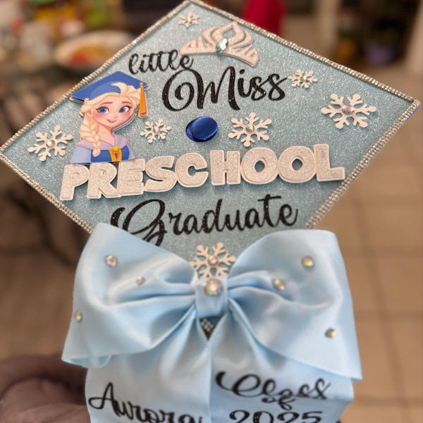 Bundle Frozen Graduation Cap Topper and Lei | Kindergarten Graduation ...