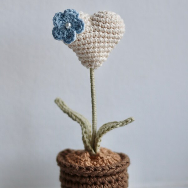 Red Heart Plant in a Pot Crochet Pattern, Personalised Anniversary ...