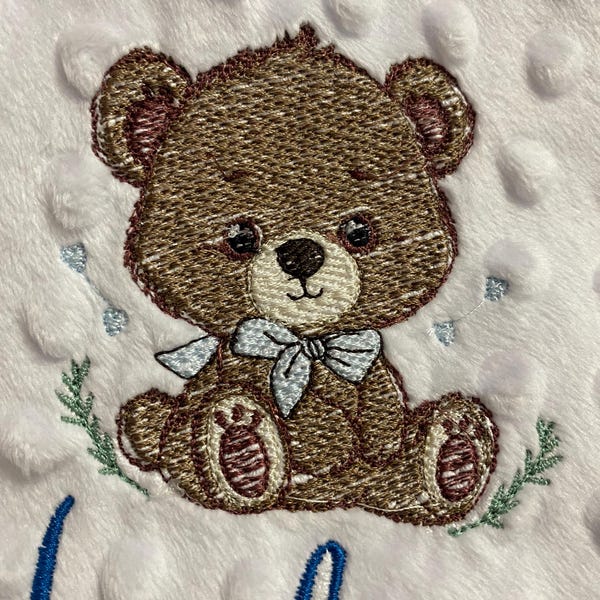 Teddy Bear Embroidery Designs - Male Bear With Lace Embroidery Design ...