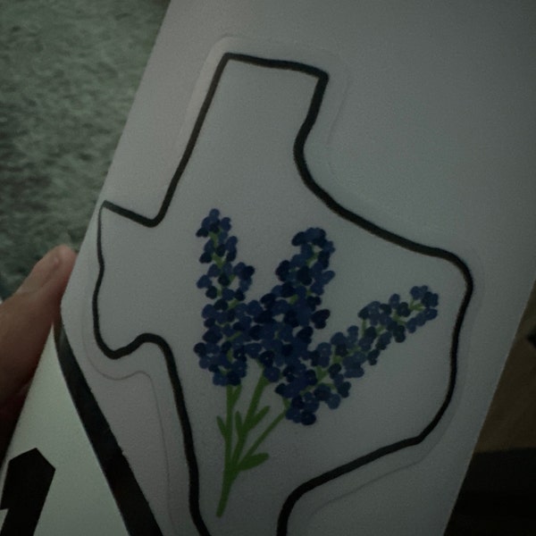 Clear Texas Bluebonnet Sticker, Floral Sticker, Laptop Sticker, Water ...