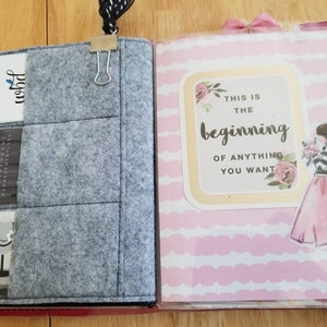 Custom Size Traveler's Notebook Wallet Insert Felt Zip up Wallet Card ...