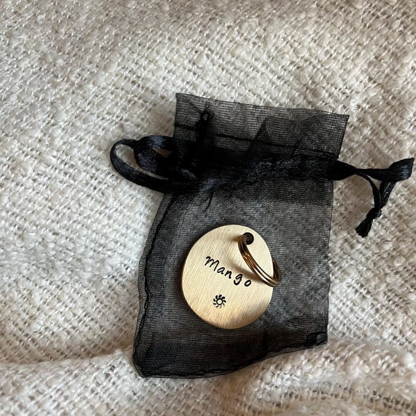 Dog ID Tag With Birthstone Crystal for Dogs or Cat, Personalized Custom ...