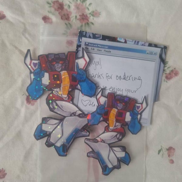 Transformers Trine Keychains, Hand Cut Stickers, Starscream ...