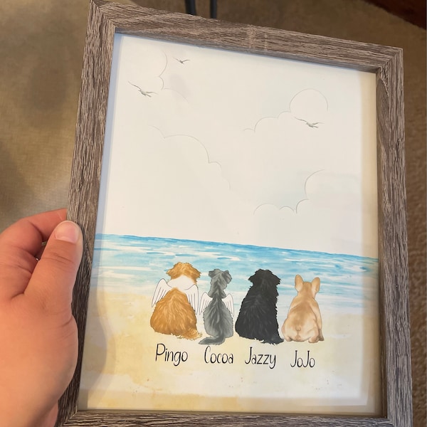 Personalized Dog Gift, Pet Portrait, Dog Lover Gift, Dog Illustration ...