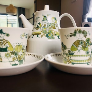 RARE Set of 2 Figgjo Flint Cups and Saucers Granada Made in Norway 60s ...