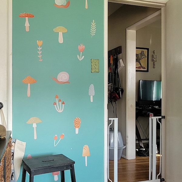 Woodland Mushroom Wall Decals - Removable, Reusable Wall Stickers ...