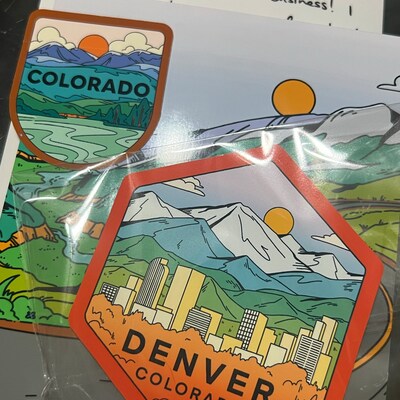 Denver Sticker Mountain Landscape Decal Colorado Art Waterproof Sticker ...
