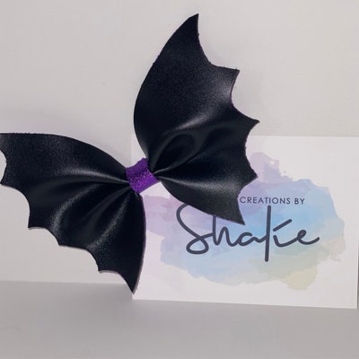 Classic Bat Pinch Hair Bow SVG Halloween Bow Template Bat Wings Bow SVG ...