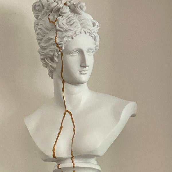 Large Helen Sculpture Statue, Helen Bust Statue,gold Strips Bust, Helen ...