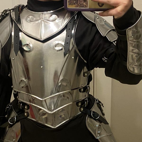 Functional Medieval Knight Armor Costume: SCA LARP Cosplay, 20-gauge ...